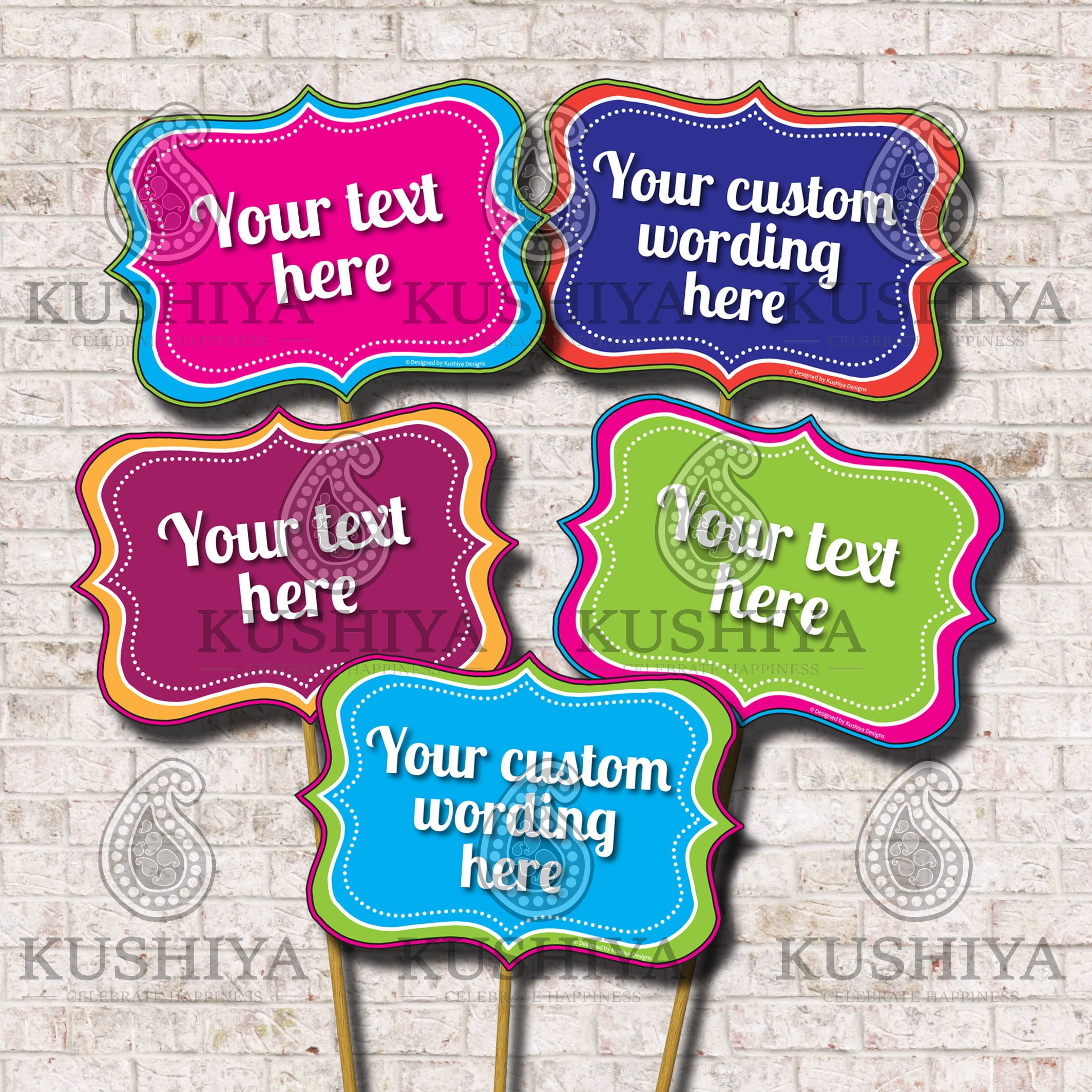 Custom Wording Photo Props Set of 10 Indian Wedding - Etsy UK