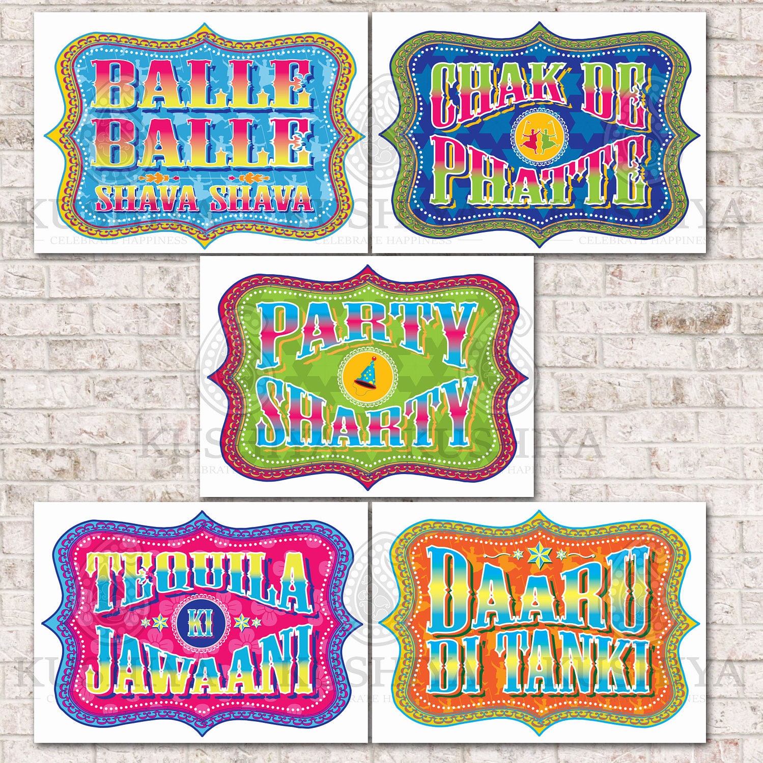 Desi Style Photo Booth Props Indian Themed Party Signs | Etsy UK