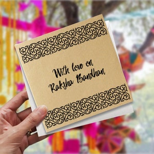 With Love on Raksha Bandhan, Border Design Card, Rakhi Greeting, Indian ...