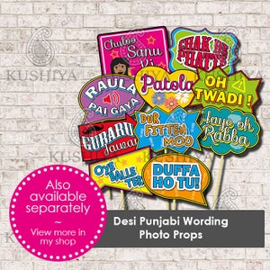 Bollywood Film Dialogue Photo Booth Props - Set of 10 - Bollywood Party ...
