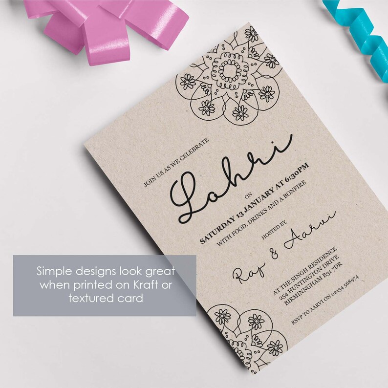 Simple Mandala Lohri Invitation Lohri Party Editable Edit - Etsy UK