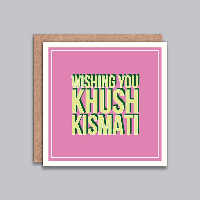 Good Luck Card, Wishing You Khush Kismati, Indian Good Luck Card ...
