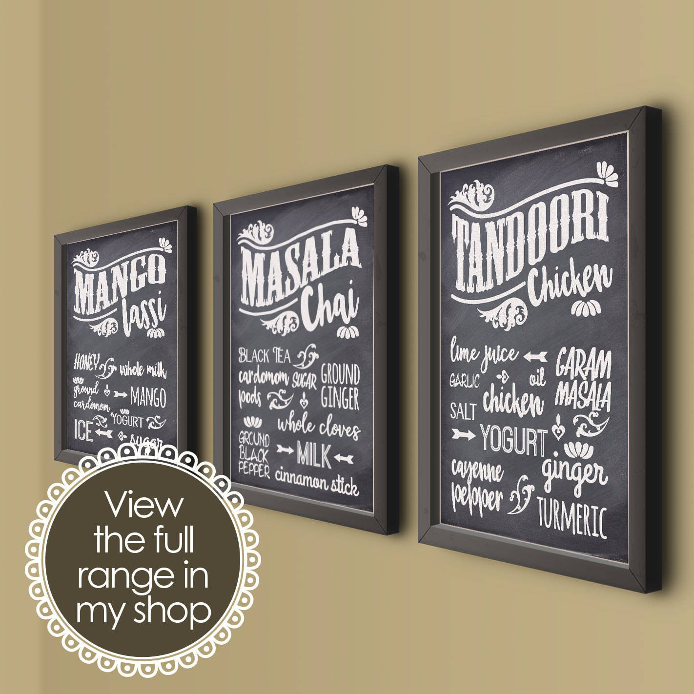 Indian Food Kitchen Print - Unique Gift, Chicken Tikka, Home Decor ...