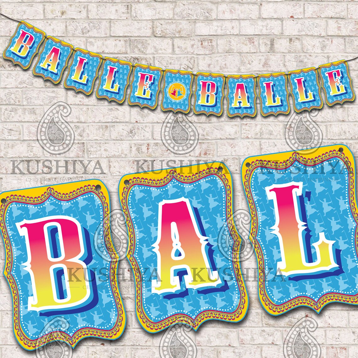 Desi Style Bunting Flags Indian Themed Banners Balle | Etsy