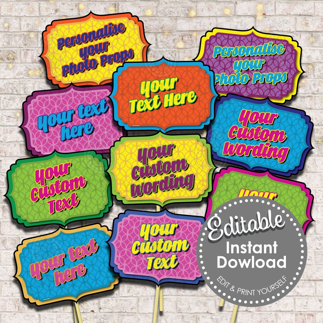 Editable Custom Photo Booth Props - Set of 10 - Indian Wedding, Sangeet ...