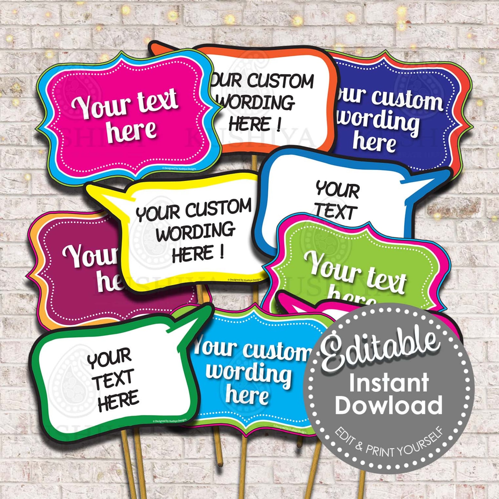 Custom Wording Photo Props Set of 10 Indian Wedding - Etsy