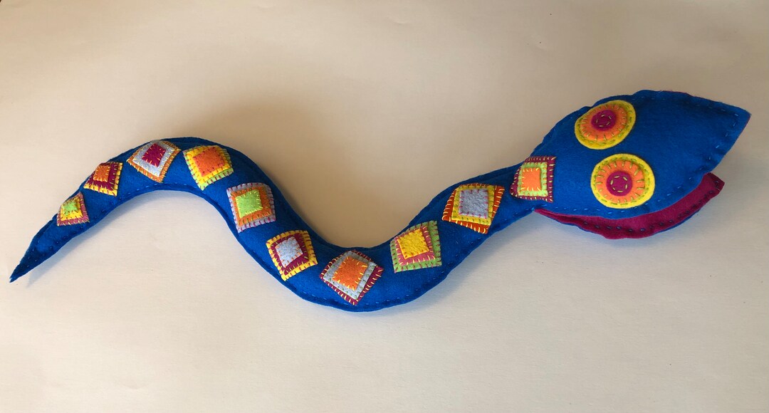 Blue Patchwork Snake - Etsy