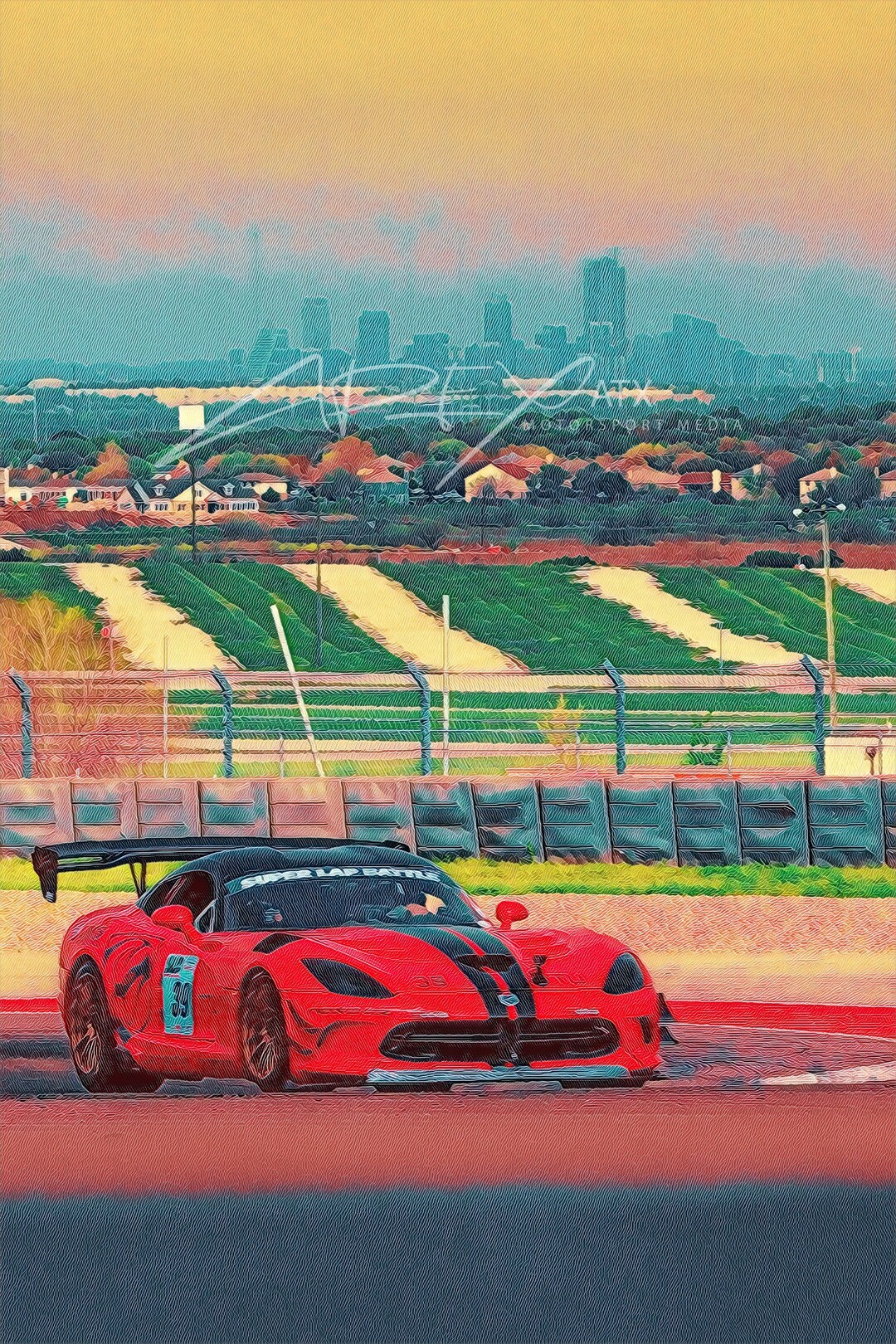 Dodge Viper Austin Skyline 16"x20" COTA Poster Print - Etsy