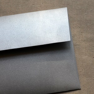 25 4x6 Metallic Silver Envelopes A6 Silver Envelopes true Size 4 3/4 X 6 1/2 Silver Shimmer ...