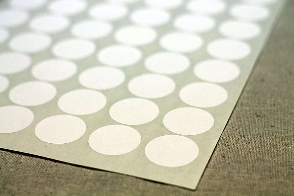 192 White Circle Stickers - 4 Full Sheets of 1.2" Round Labels - Etsy