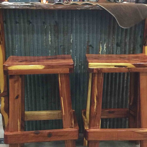 Cedar Bar Stool Rustic Decor Western Home Decor Cowboy | Etsy