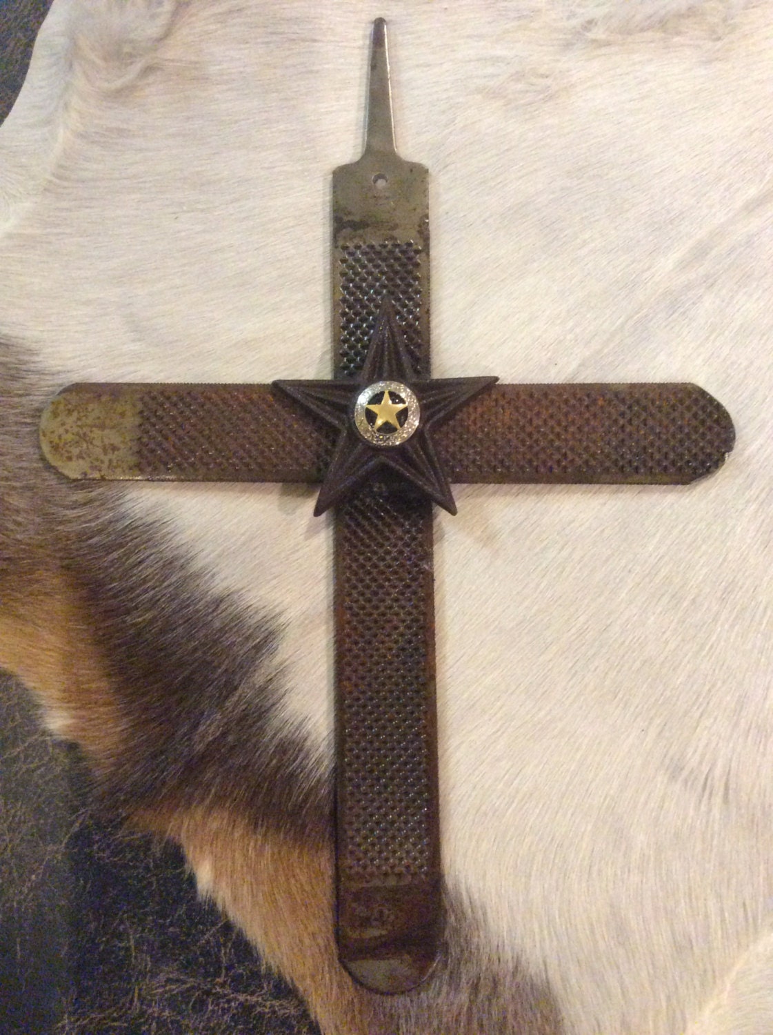Rasp Cross With Star Star With Concho or Steer Head Western | Etsy