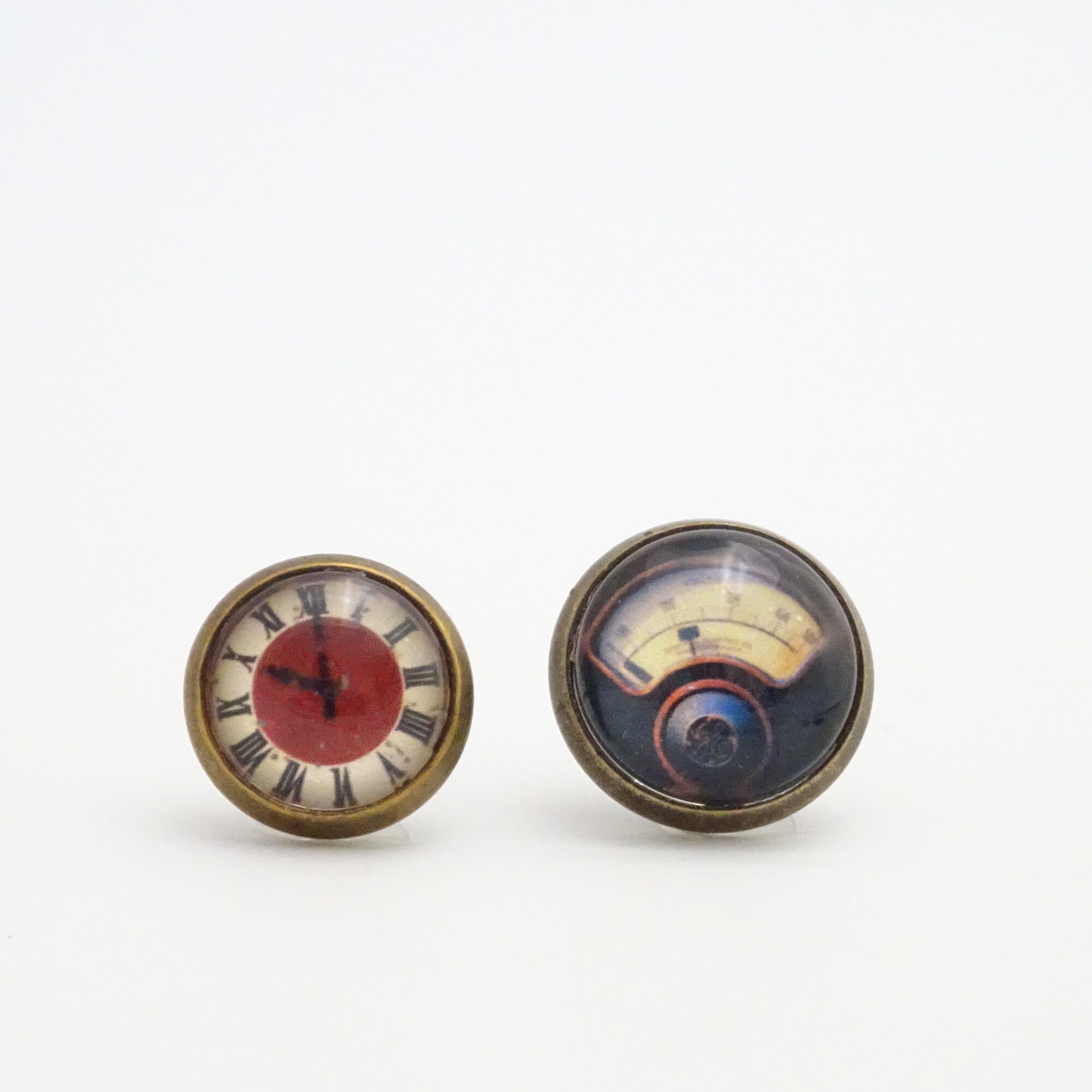 Clock Face Earrings Steampunk Watch Face Ear Studs - Etsy