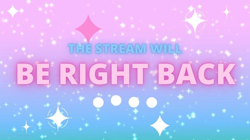 Animated Pink & Blue Kawaii Stars Twitch Package | Twitch Starting Soon ...