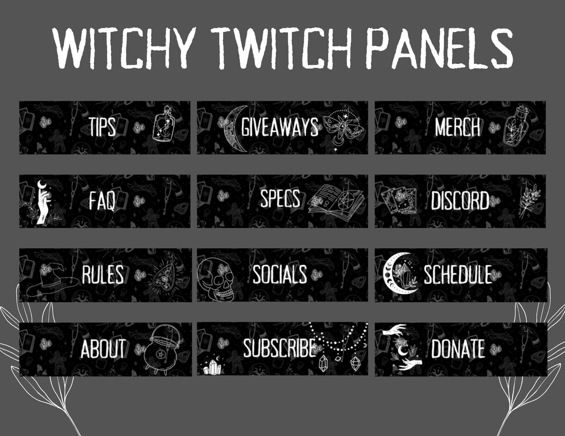 ANIMATED Witchy Twitch Offline BRB Starting Soon Screens & Panels ...