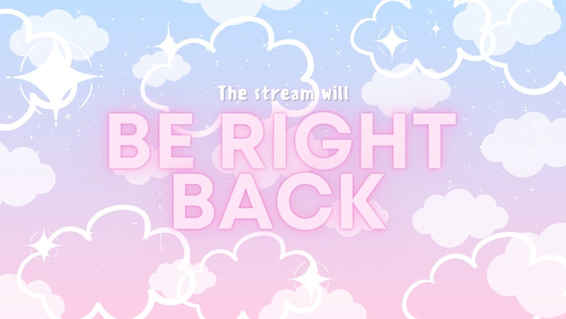 ANIMATED Pink Kawaii Cloud Twitch Be Right Back Screen - Kawaii Twitch ...