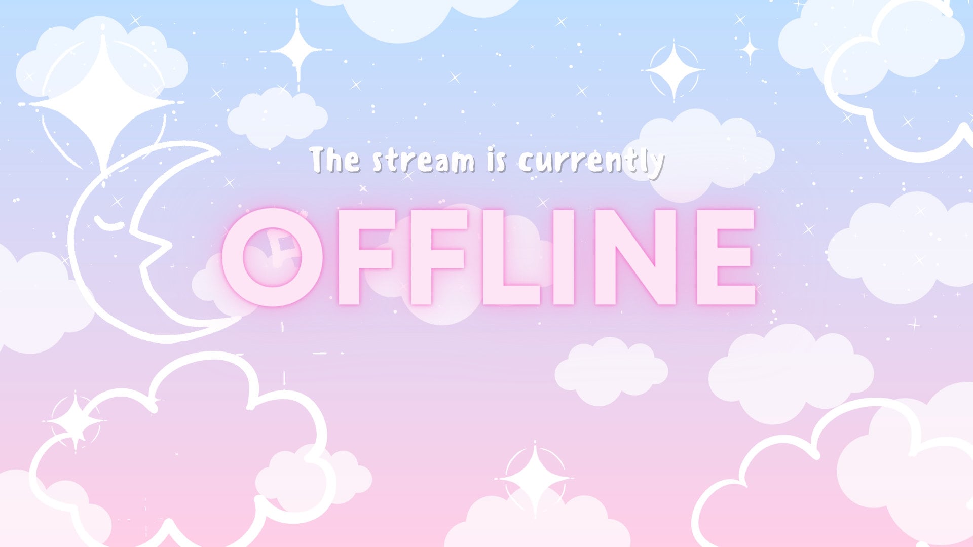 ANIMATED Pink Kawaii Cloud Twitch Offline Screen Kawaii Twitch Screen ...