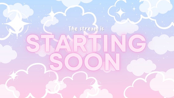 ANIMATED Pink Kawaii Cloud Twitch Starting Soon Screen - Etsy