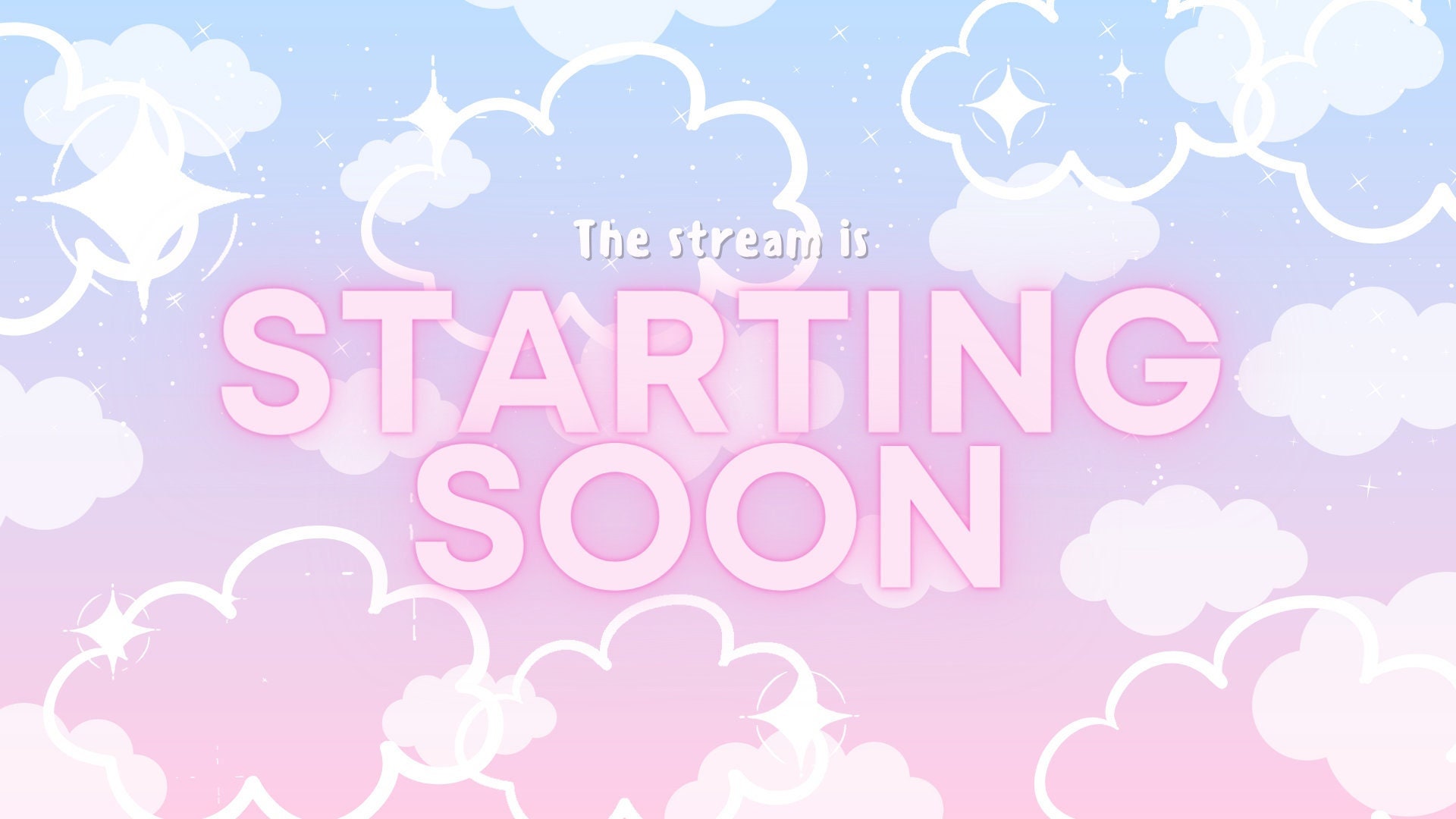 ANIMATED Pink Kawaii Cloud Twitch Starting Soon Screen - Kawaii Twitch ...