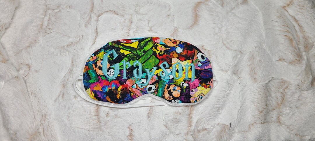 Glow in the Dark Mario Child Eye Mask, Travel Mask, Custom Eye Mask ...