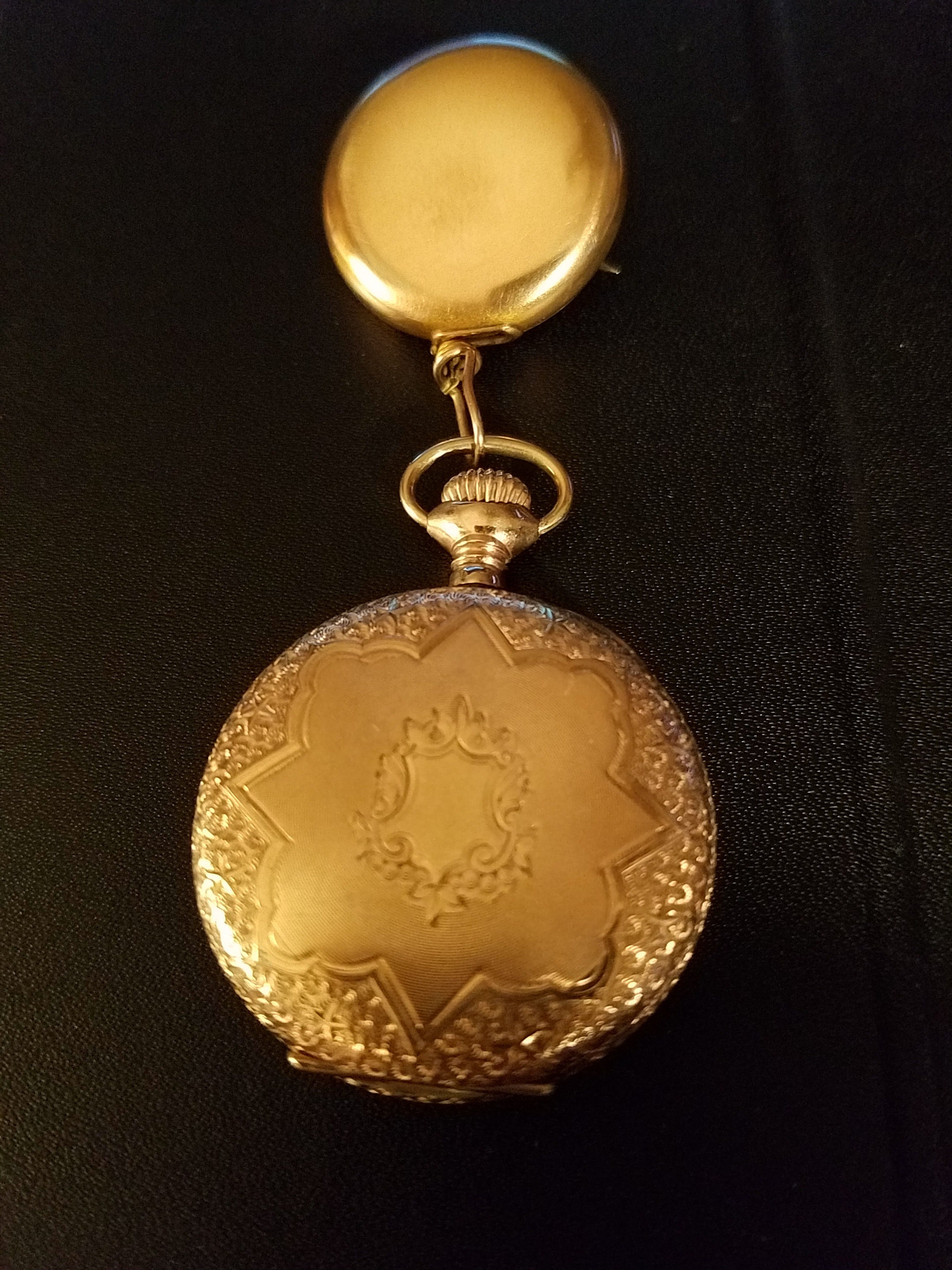 Antique Watch Holder With Extension Chain and GF Locket - Etsy