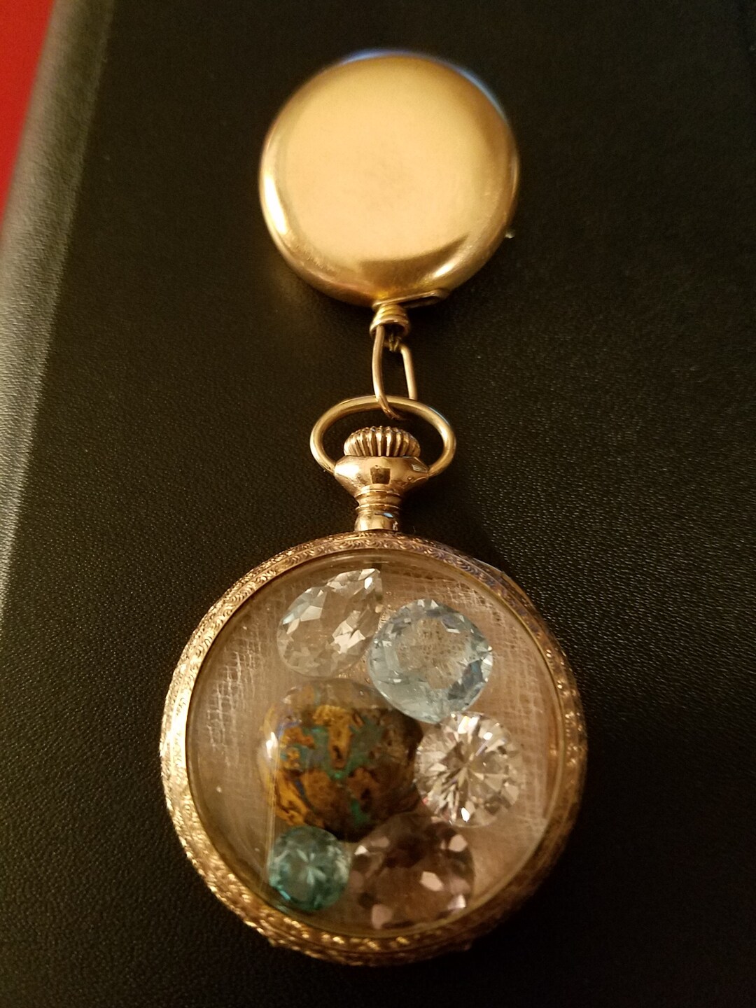 Antique Watch Holder With Extension Chain and GF Locket - Etsy