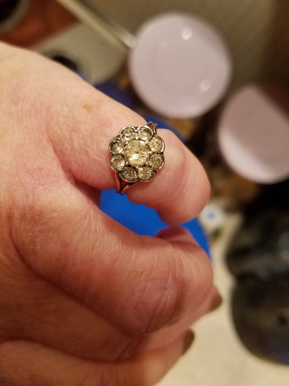 Victorian Paste Flower Cluster Ring 9ct Rose Gold and | Etsy