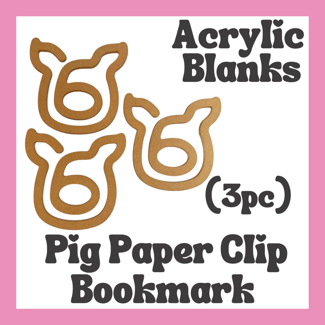 Acrylic Blank - Pig Clip Bookmark (3pc) - Etsy