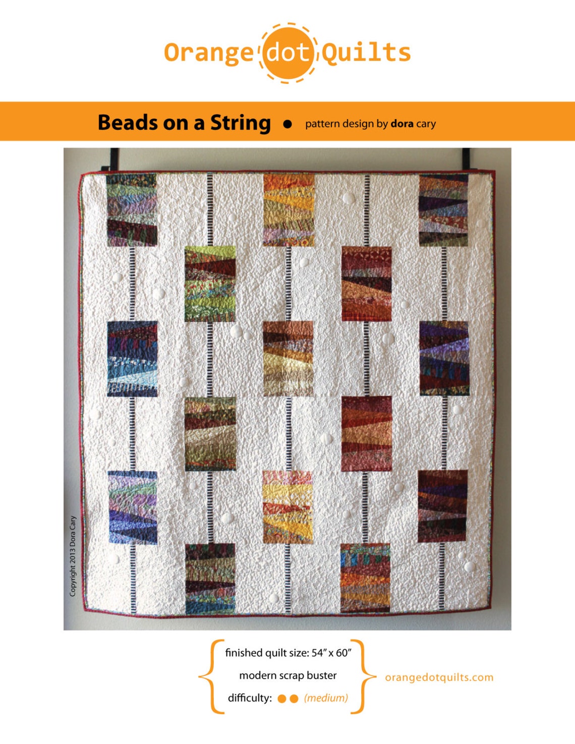Modern Quilt Pattern, Scrappy Quilt - "beads on a String" - Create a ...