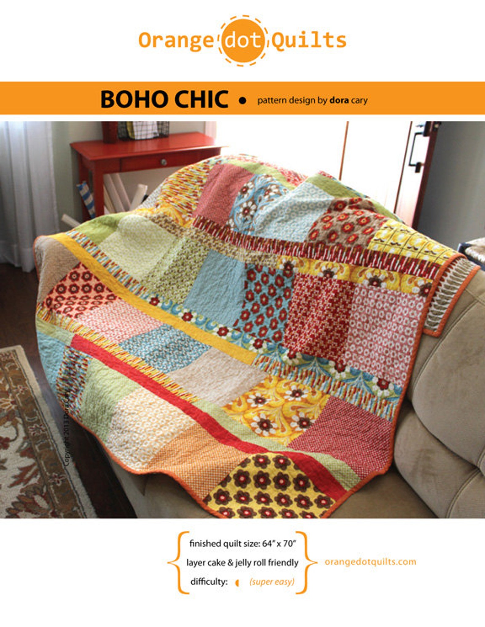 Modern Quilt Pattern boho Chic Easy & Fun Quilt Using Precuts Layer ...