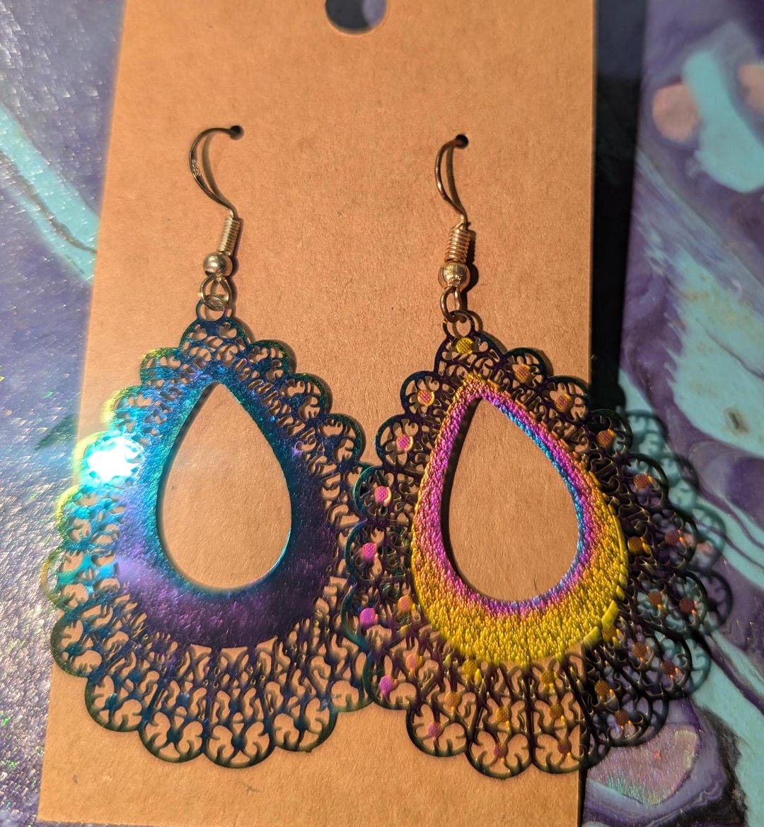Rainbow Tear Drop - Etsy