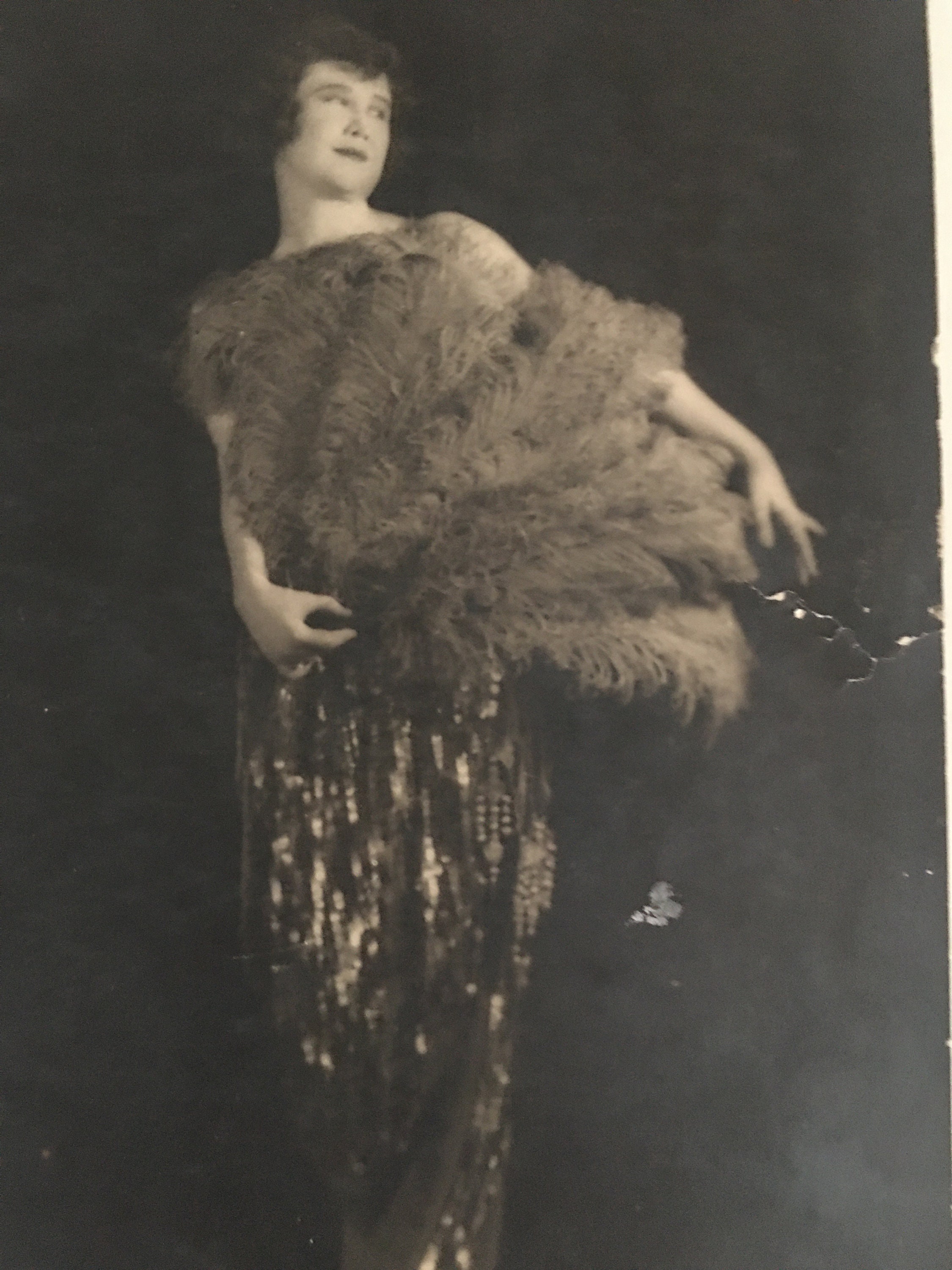 Unsigned, Beautiful 1920's Burlesque Cabaret Feather Dancer From ...