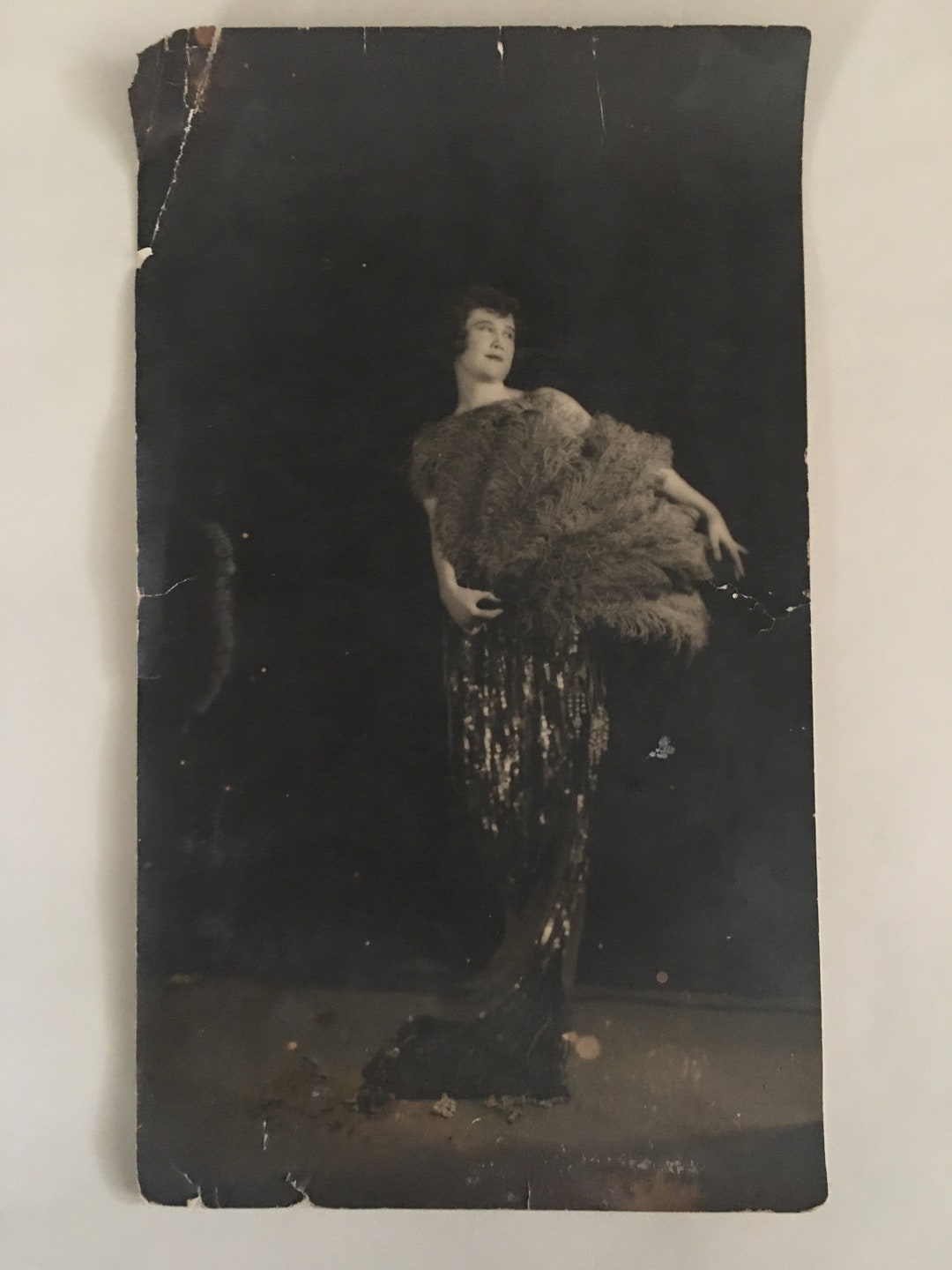 Unsigned, Beautiful 1920's Burlesque Cabaret Feather Dancer From ...