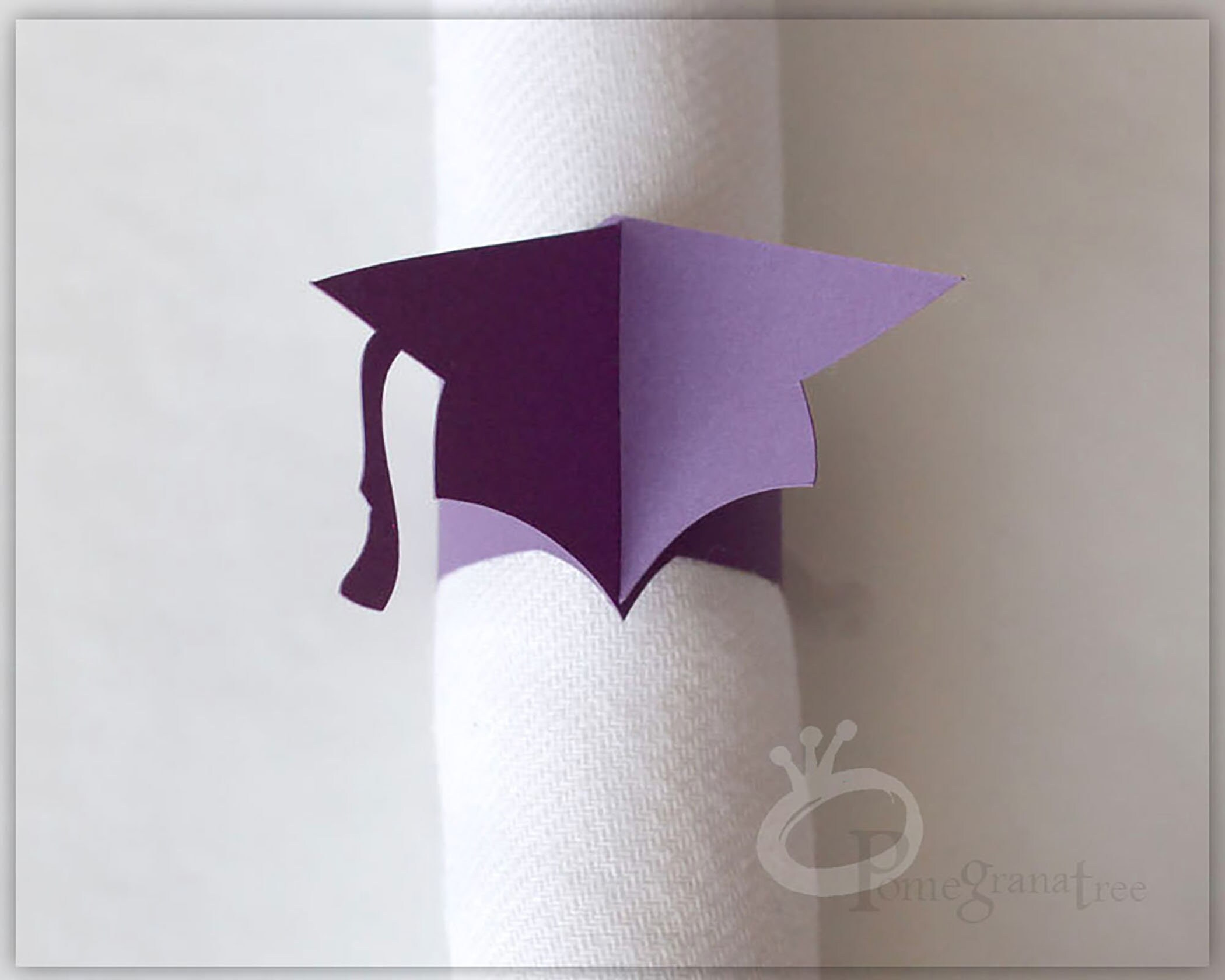 Graduation Cap Paper Napkin Ring Template SVG / PDF Files Instant ...