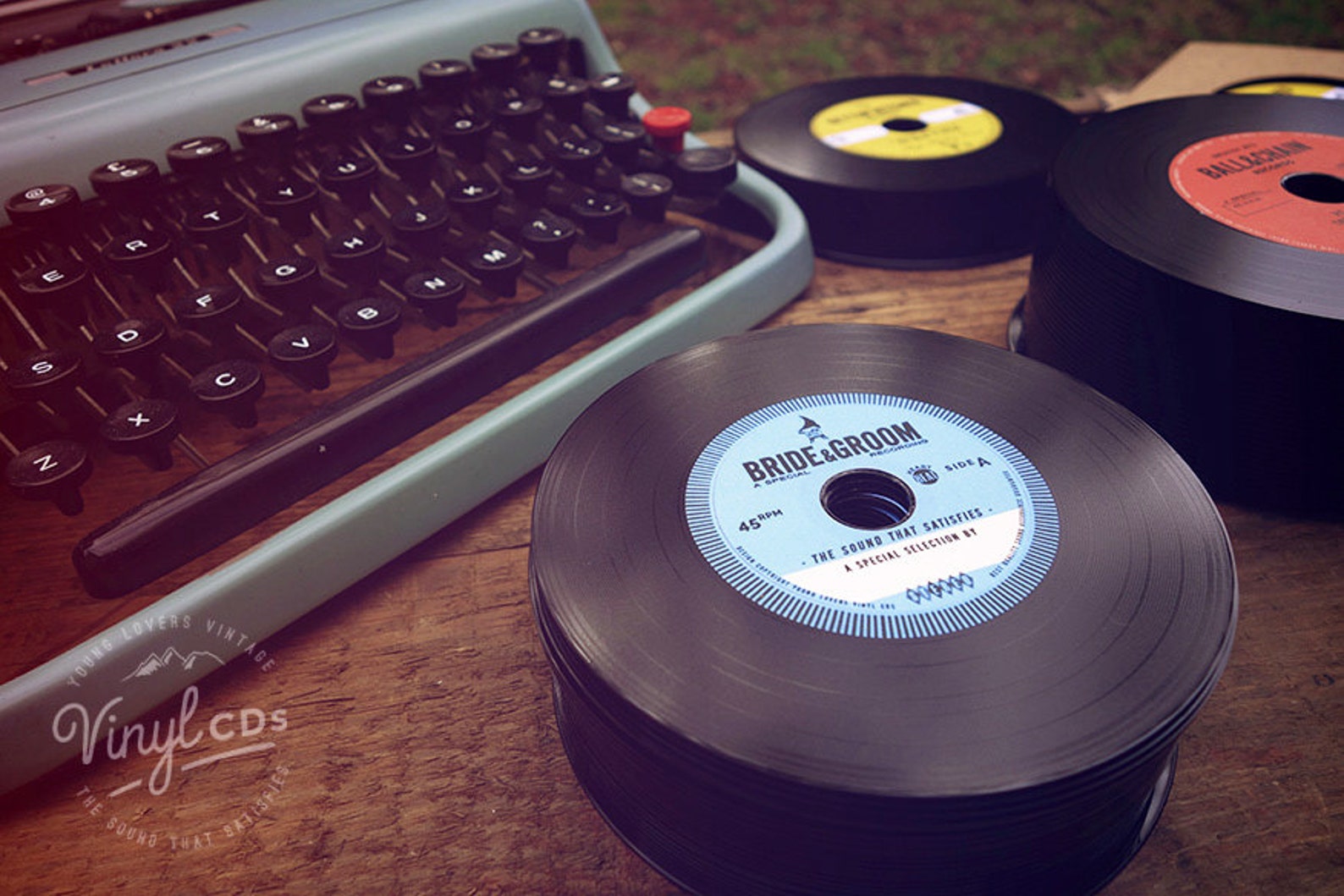 Vintage Vinyl Record Cds. Unique Wedding Invites & Favors. Combo Pack ...