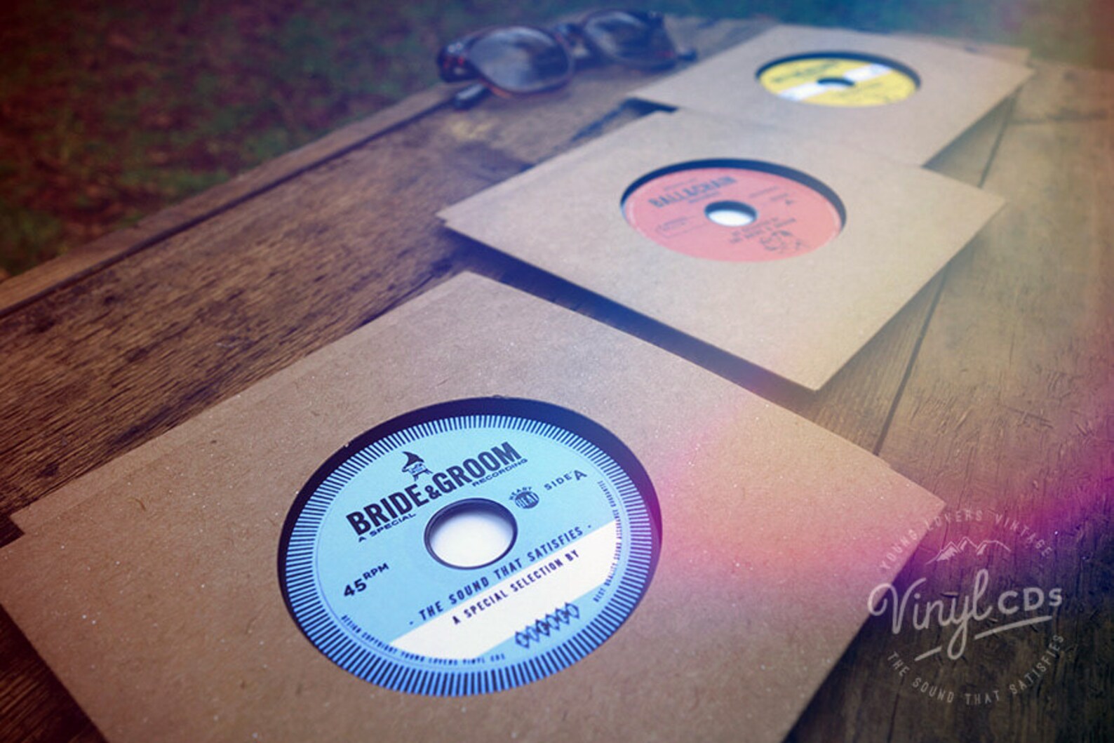 Vintage Vinyl Record Cds. Unique Wedding Invites & Favors. Combo Pack ...