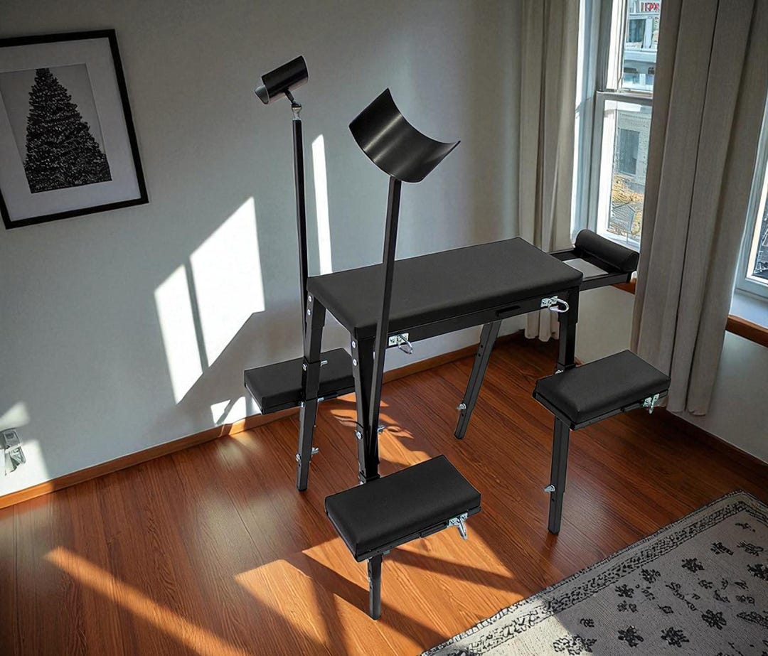 Spanking Bench Black | Portable BDSM Restraint Bench With Headrest ...