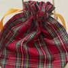 Plaid Reusable Gift Bags in Brown, Turquoise, Black and Gold Fabric ...