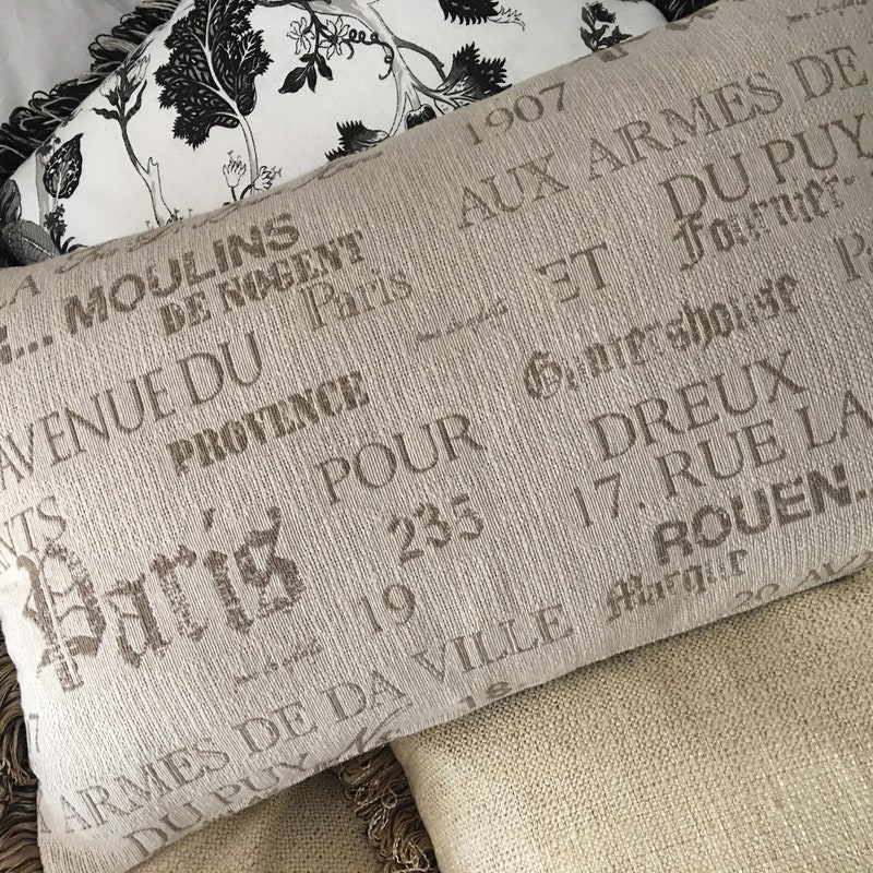 French Script Pillow - Etsy