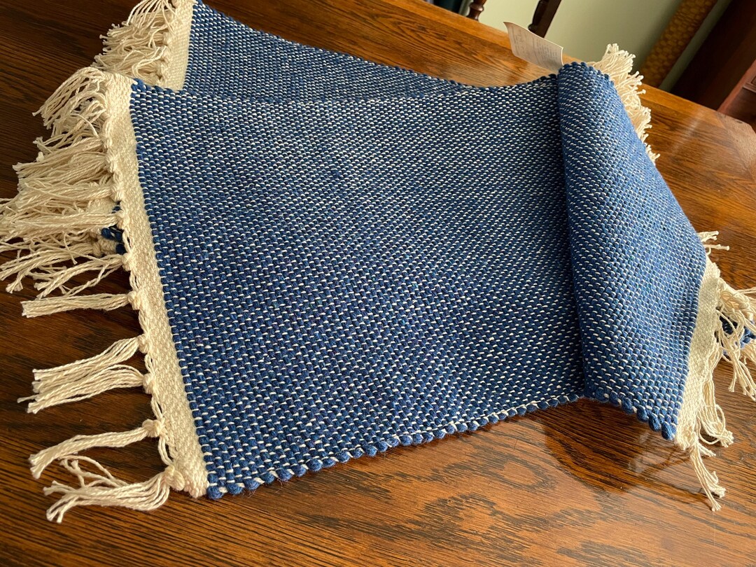 Placemat Set of 6 Plus a Hot Mat, Hand-loomed Cotton, Vintage, 13 X 18 ...