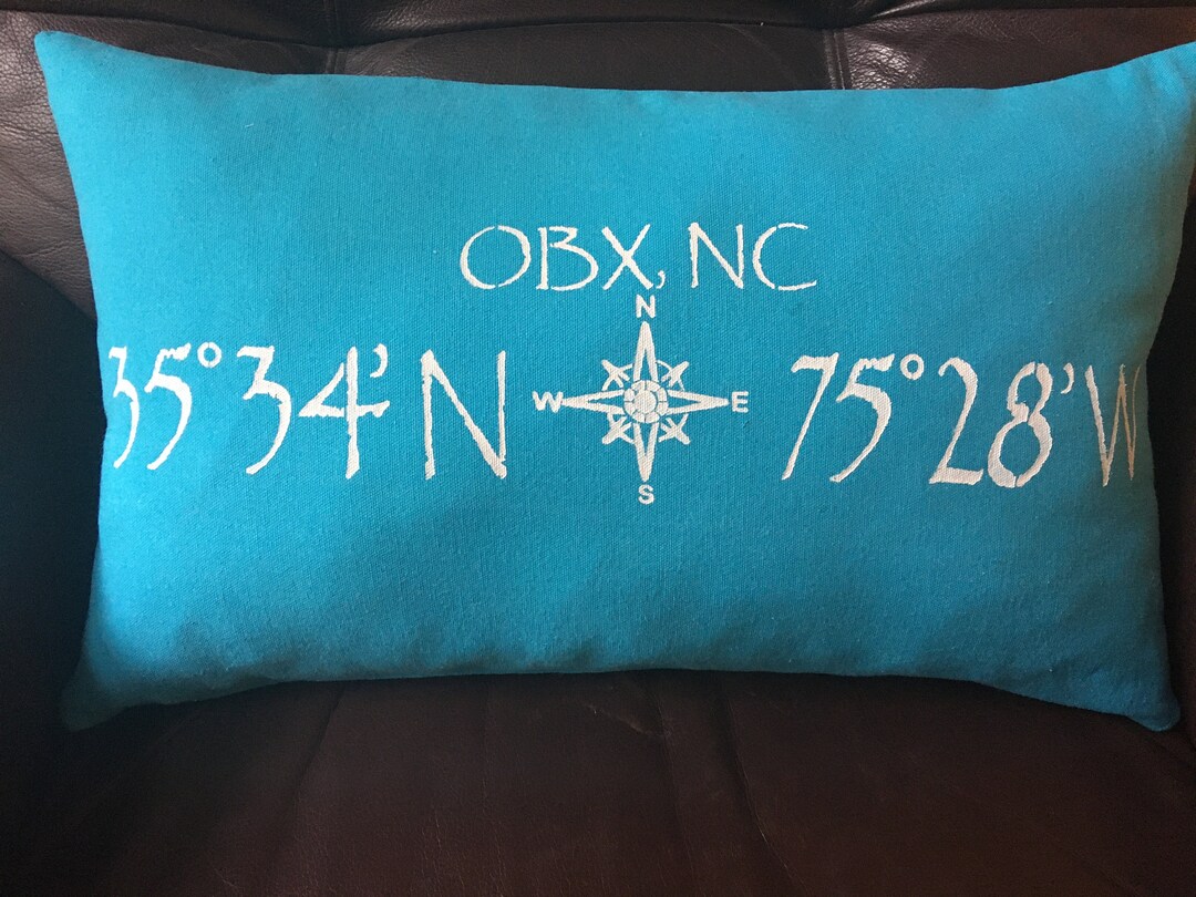 Outer Banks, OBX Pillow, 12x20 Inches in Cotton Canvas Duck Cloth - Etsy