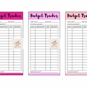 Printable Pink Themed Budget Trackers Set of 6 - Etsy