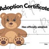Black and White Blank Printable Stuffed Animal Adoption Certificate ...