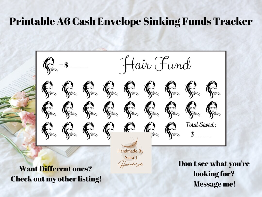 Printable A6 Hair Sinking Funds Tracker Sheet - Etsy