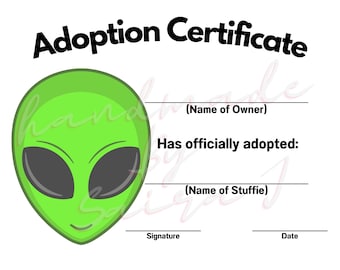 CF Fat Mushroom Printable Stuffed Animal Adoption Certificate ...