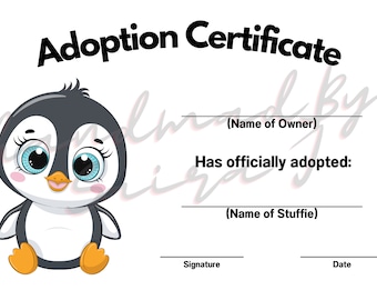 Puppy Dog Printable Stuffed Animal Adoption Certificate Downloadable ...