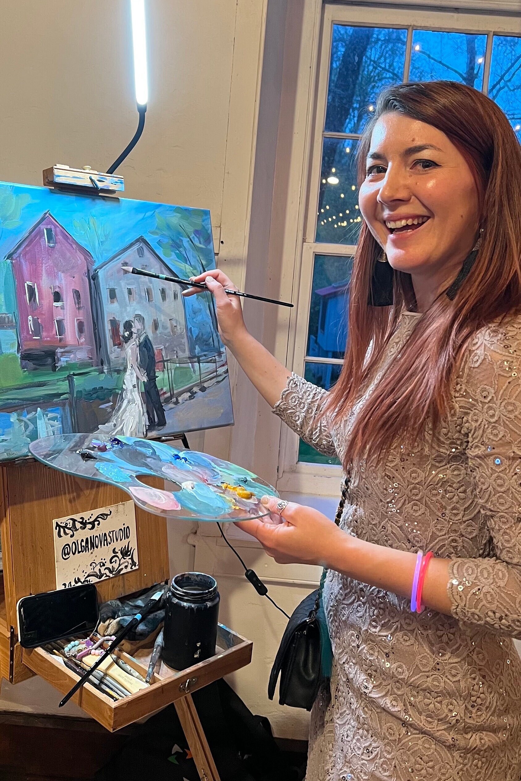 LIVE WEDDING PAINTING, Pittsburgh Live Event Painter, Painting Created ...