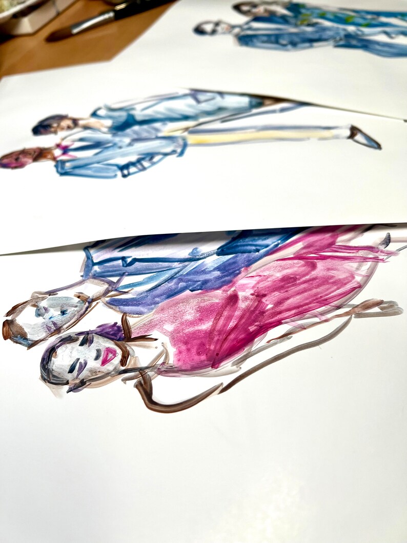 LIVE GUEST PORTRAIT, Wedding Sketching, Live Wedding Painter, Fashion ...