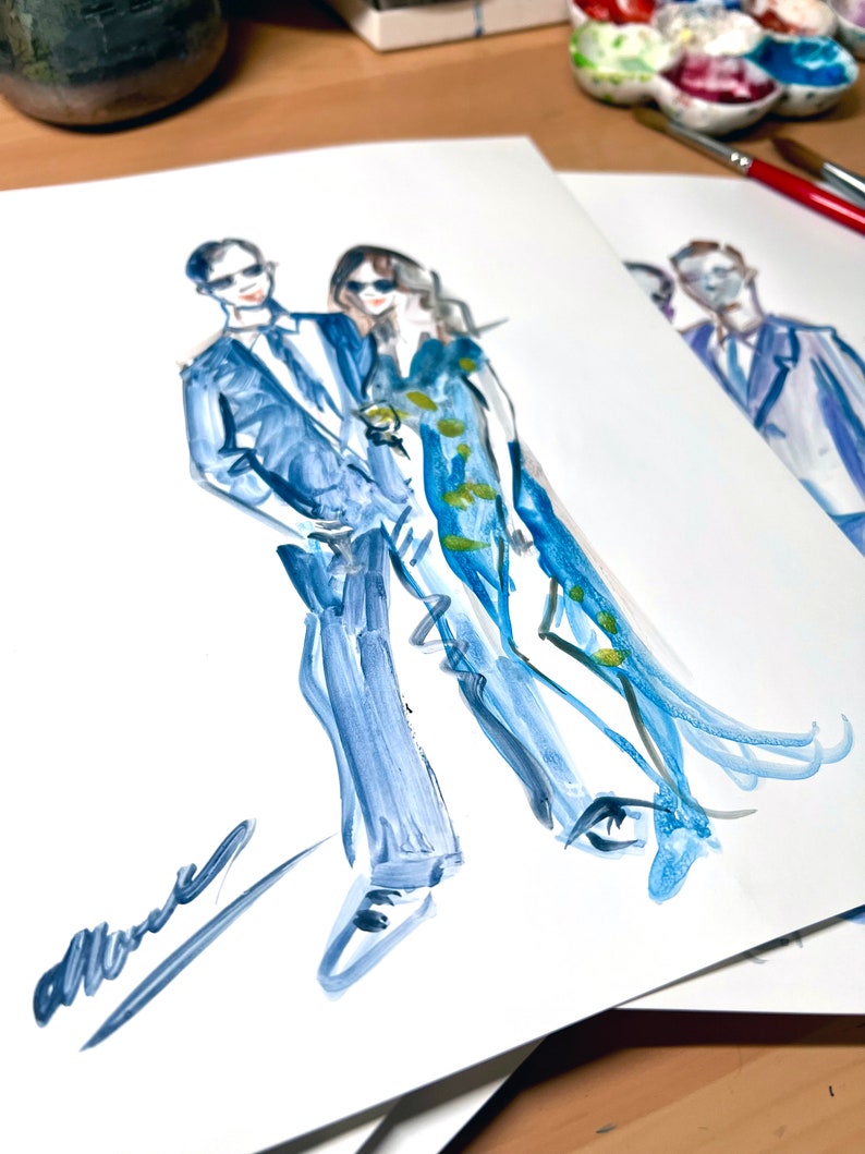 LIVE GUEST PORTRAIT, Wedding Sketching, Live Wedding Painter, Fashion ...