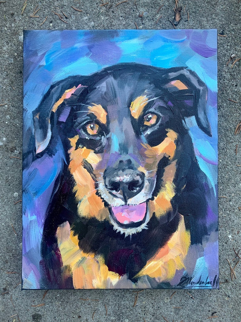 Retrato de perro pintado por foto. Retrato de mascota. Retrato ...